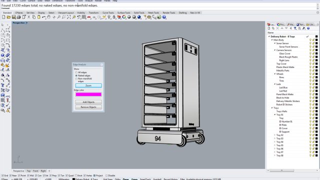 generic delivery robot 01 8 trays 3D Model in Robot 3DExport