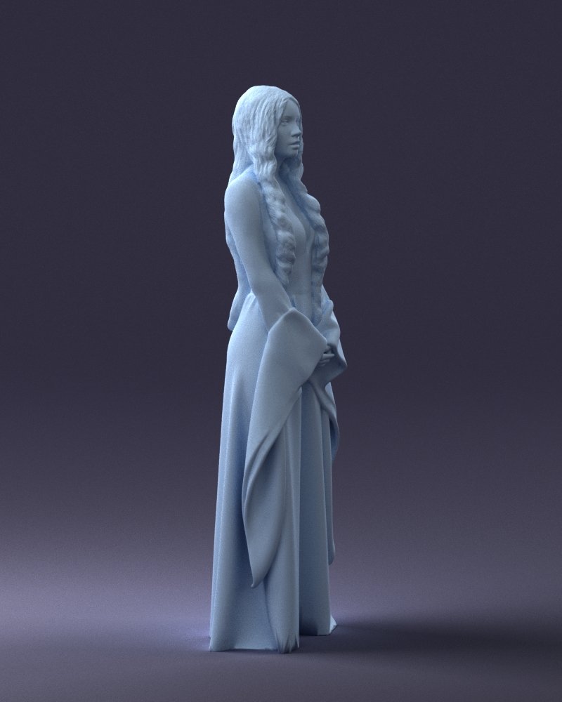 Lady in a dress 1105 3D Print Ready 3D Model in Woman 3DExport