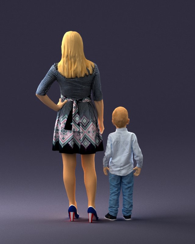 mother and son 0045 3D Model in Woman 3DExport