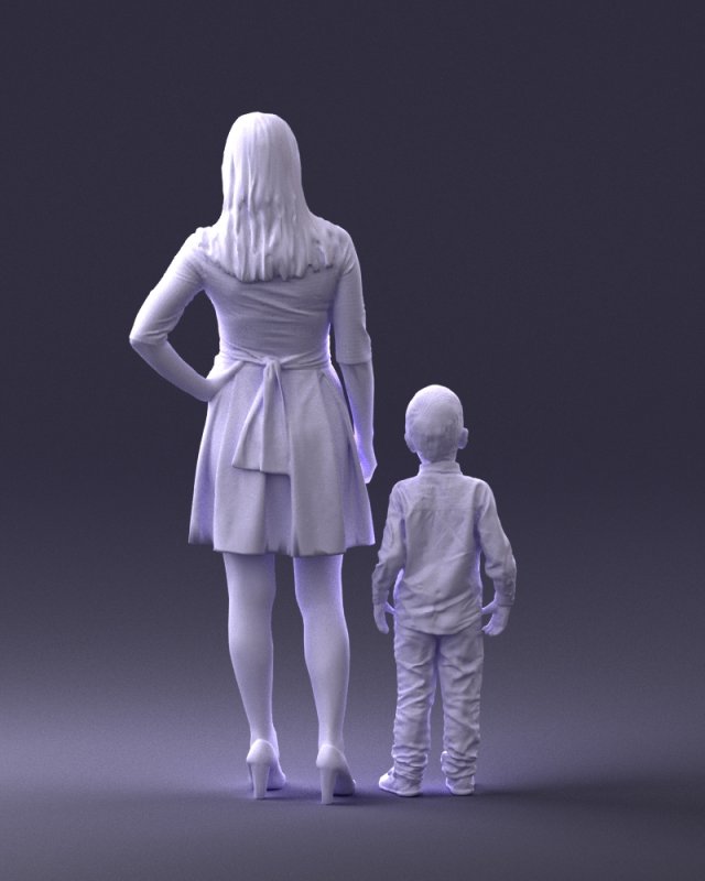 mother and son 0045 3D Model in Woman 3DExport