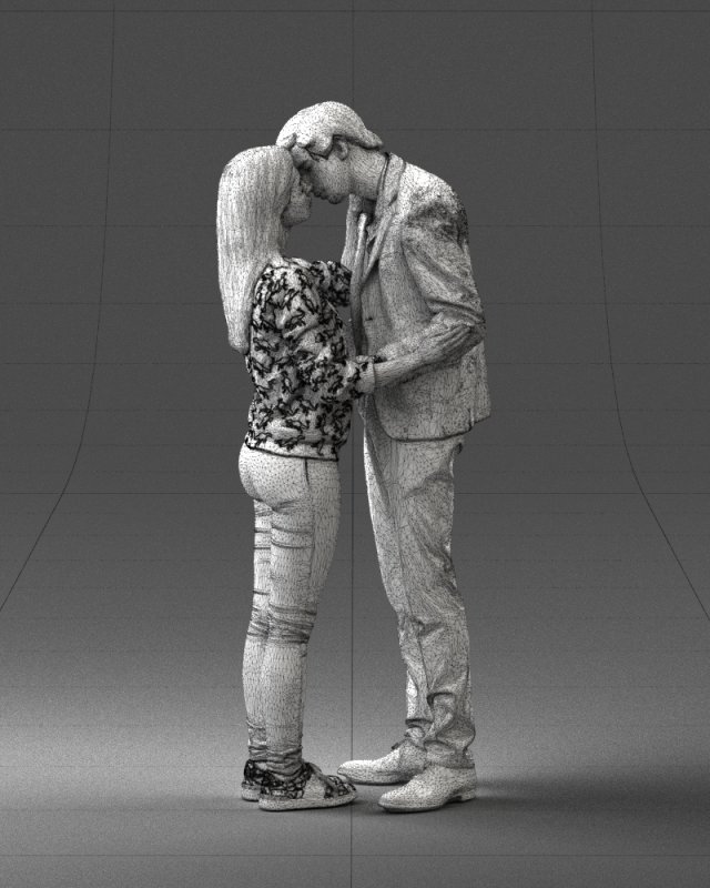kissing couple 0110 3D Model in Man 3DExport