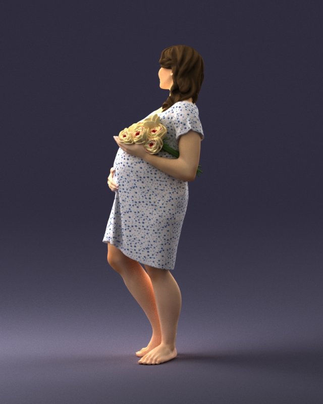 pregnant woman 0145 3d print ready 3D Print Model in Woman 3DExport