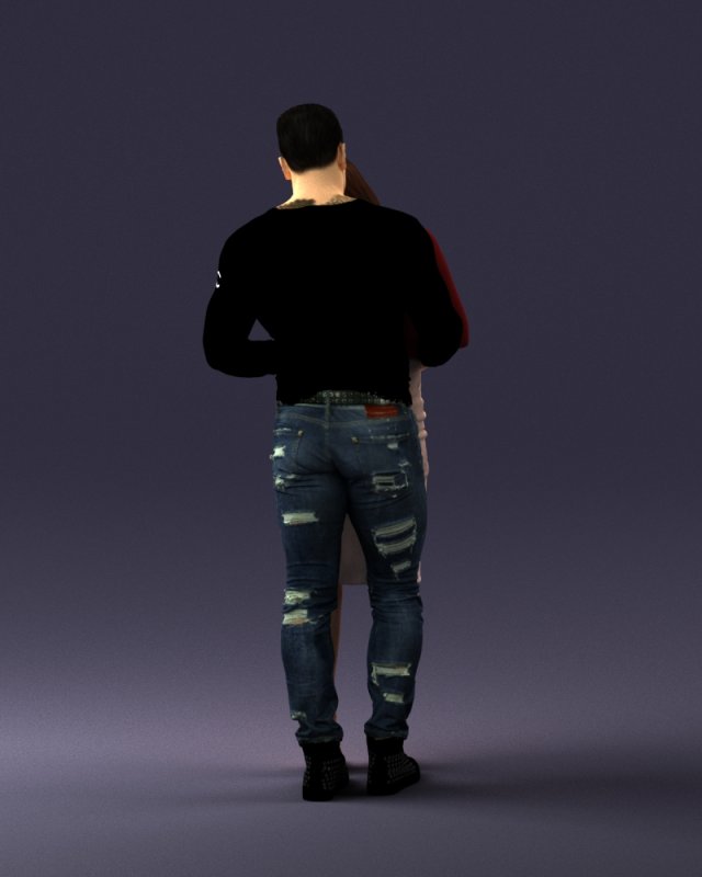 hugging young couple 0306 3D Model in Man 3DExport