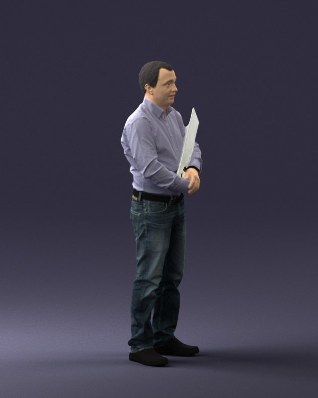 man holding sign 0621 3d print ready 3D Print Model in Man 3DExport