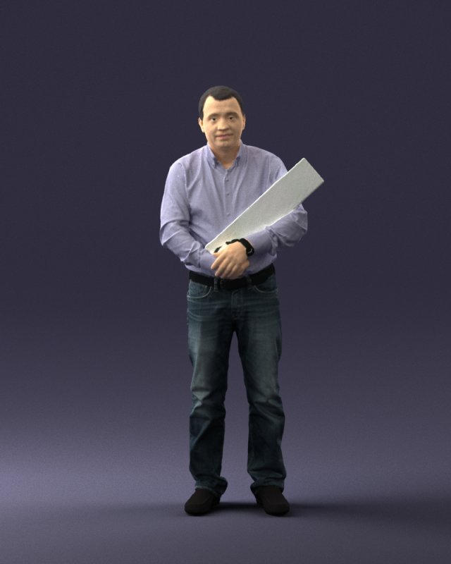 man holding sign 0621 3d print ready 3D Print Model in Man 3DExport