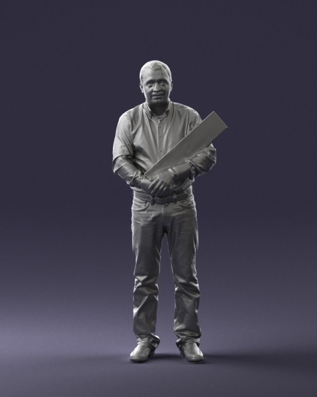 man holding sign 0621 3d print ready 3D Print Model in Man 3DExport