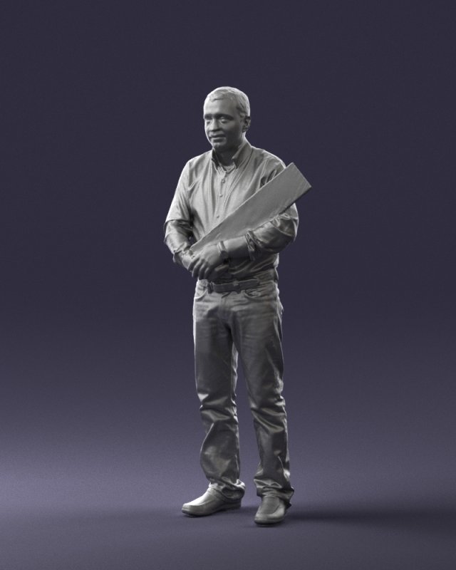 man holding sign 0621 3d print ready 3D Print Model in Man 3DExport