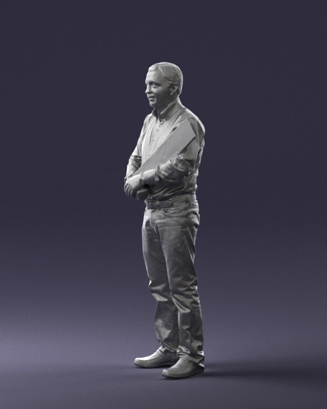 man holding sign 0621 3d print ready 3D Print Model in Man 3DExport
