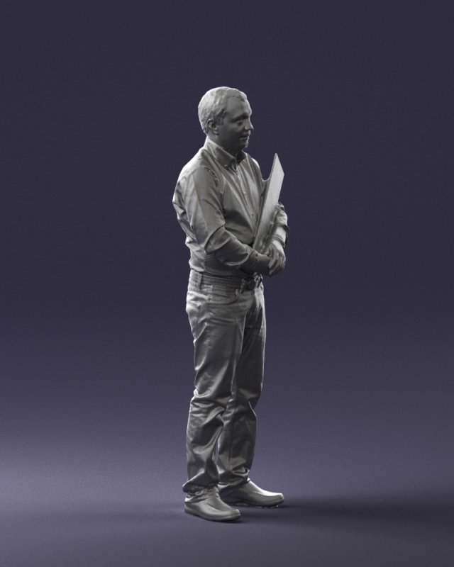 man holding sign 0621 3d print ready 3D Print Model in Man 3DExport