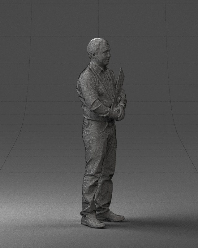 man holding sign 0621 3d print ready 3D Print Model in Man 3DExport