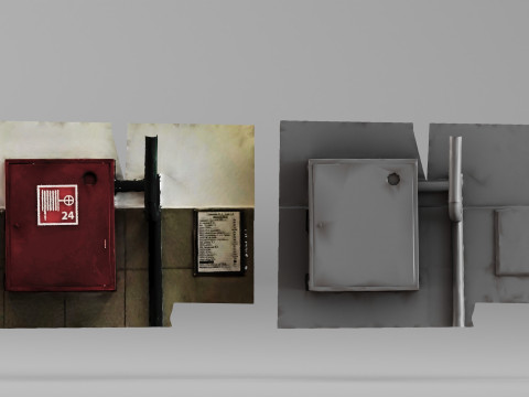 001691 Panneau d'armoire de tuyau d'incendie industriel Modèle 3D in ...