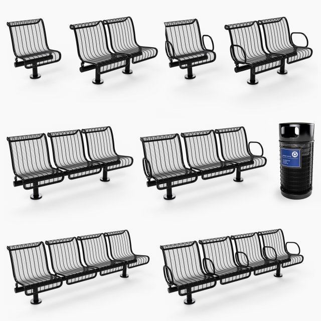 bench plexus backed 3D Model in Bench 3DExport