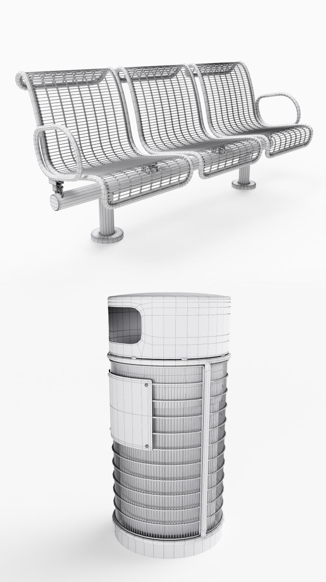 bench plexus backed 3D Model in Bench 3DExport