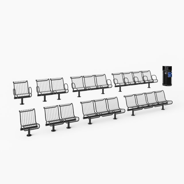 bench plexus backed 3D Model in Bench 3DExport