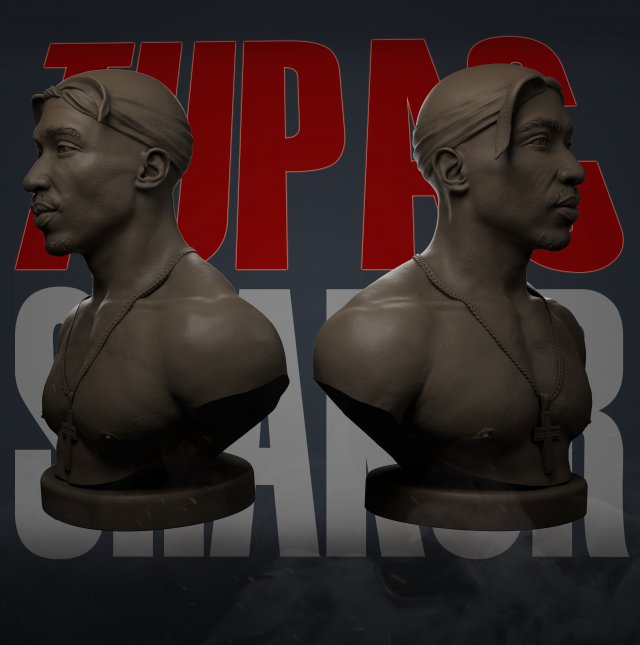 tupac shakur 3D Print Model in Figurines 3DExport