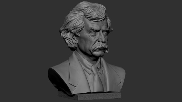 Mark Twain 3D Print Model in Man 3DExport