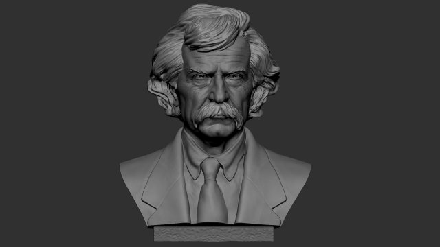 Mark Twain 3D Print Model in Man 3DExport