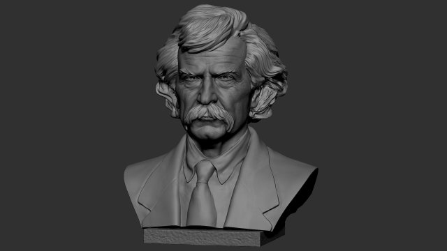 Mark Twain 3D Print Model in Man 3DExport