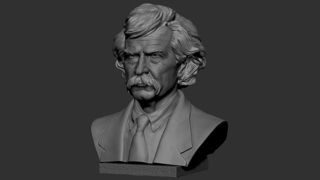 Mark Twain 3D Print Model in Man 3DExport