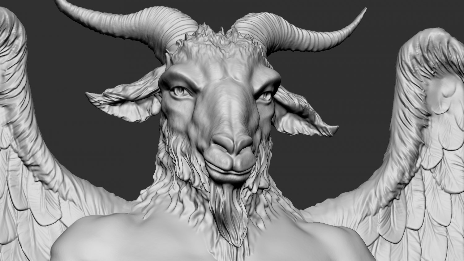 Baphomet Bas-Relief 01 3D-Druckmodell in Statuetten 3DExport