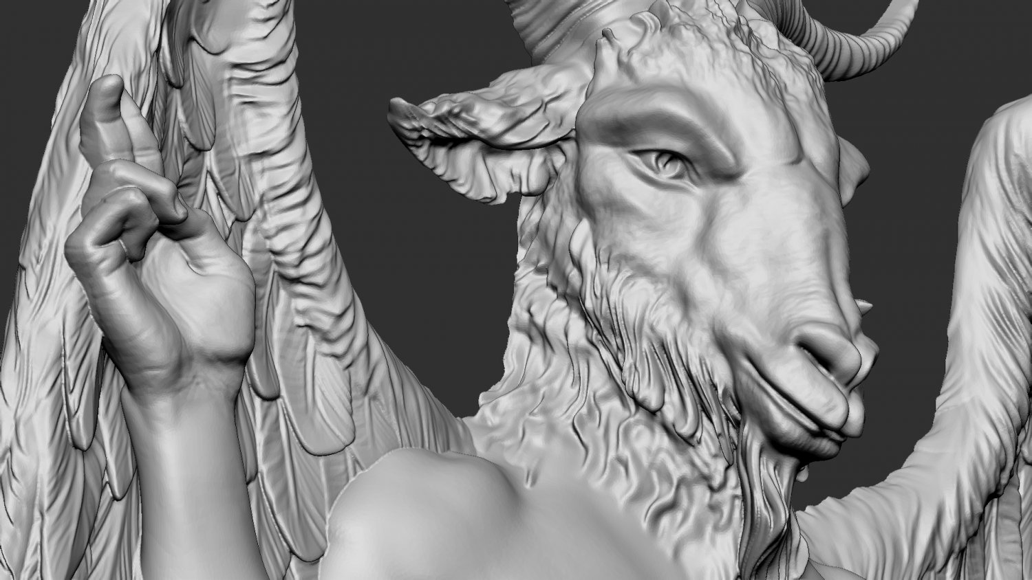 Baphomet Bas-Relief 01 3D-Druckmodell in Statuetten 3DExport