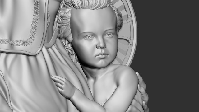 Mother Maria bas-relief 04 3D Print Model in Coins and Badges 3DExport