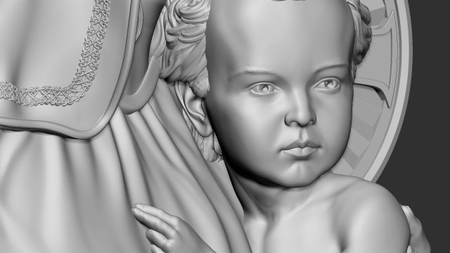 Mother Maria bas-relief 04 3D Print Model in Coins and Badges 3DExport