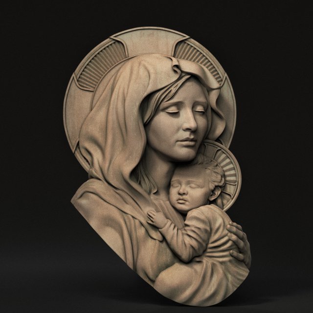 Mother Maria relief 07 3D Print Model in Figurines 3DExport