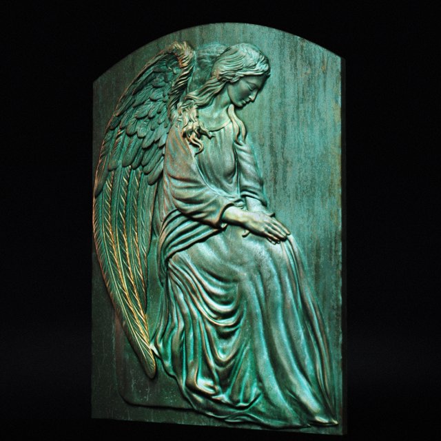 Angel relief 05 3D Print Model in Figurines 3DExport