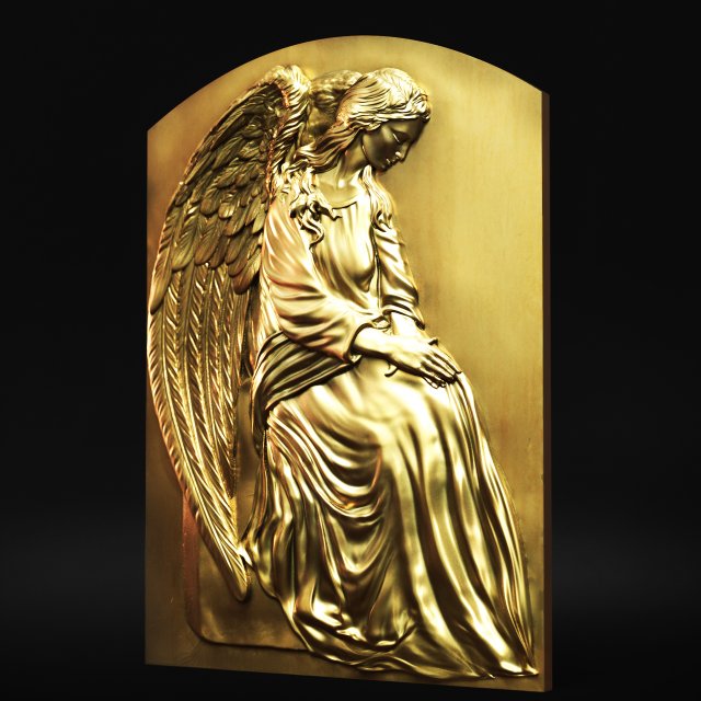 Angel relief 05 3D Print Model in Figurines 3DExport