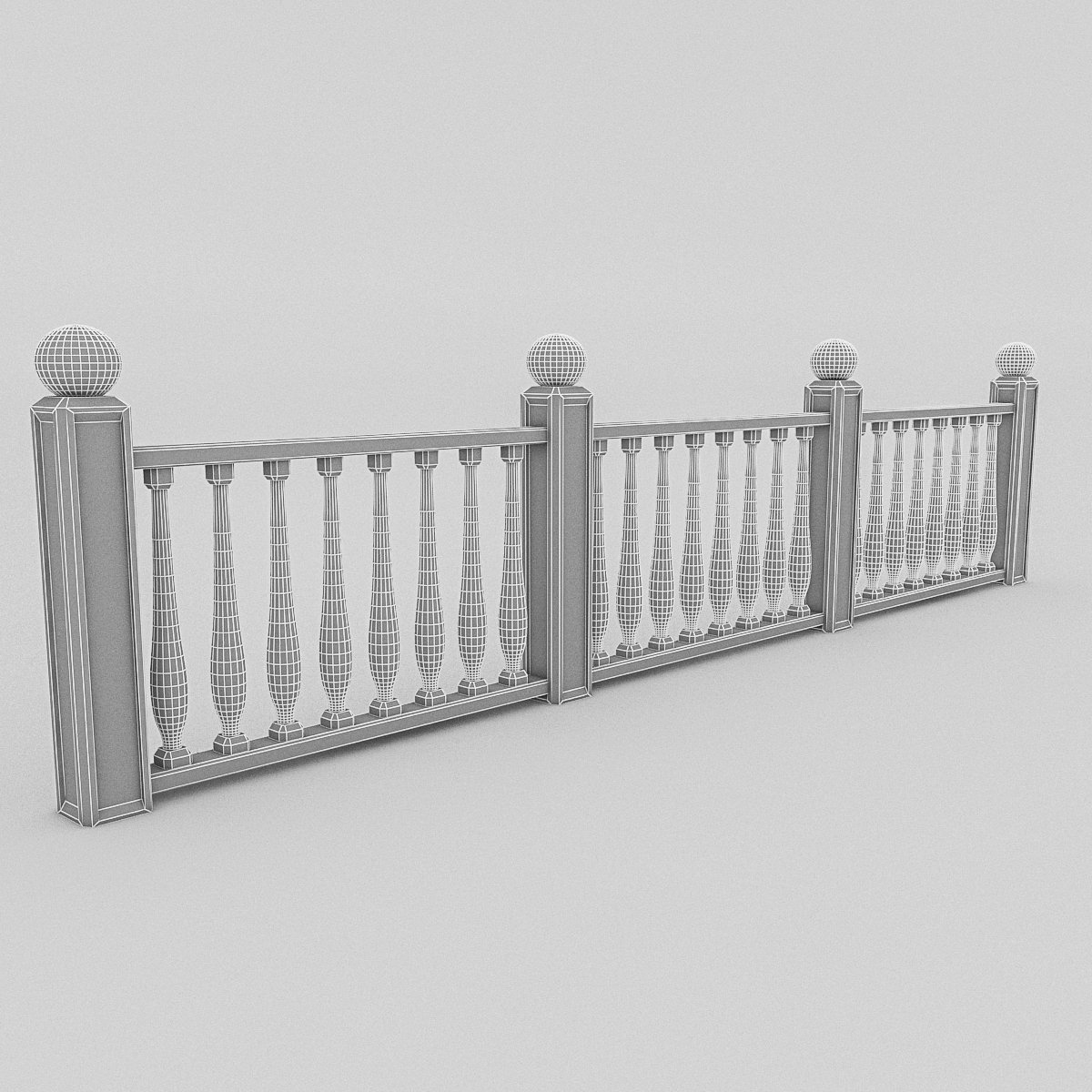 Wood railing 1 Modèle 3D in Decoration 3DExport