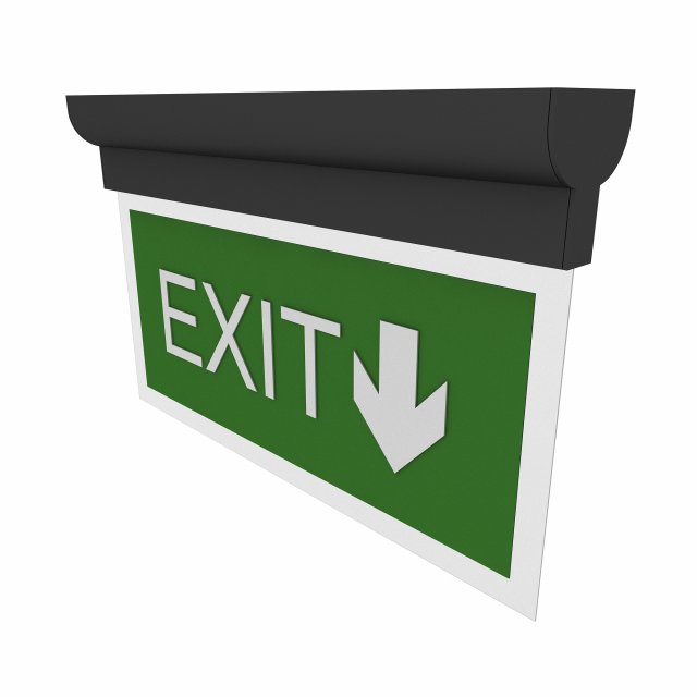 Exit sign low poly model 3D Model in Decoration 3DExport