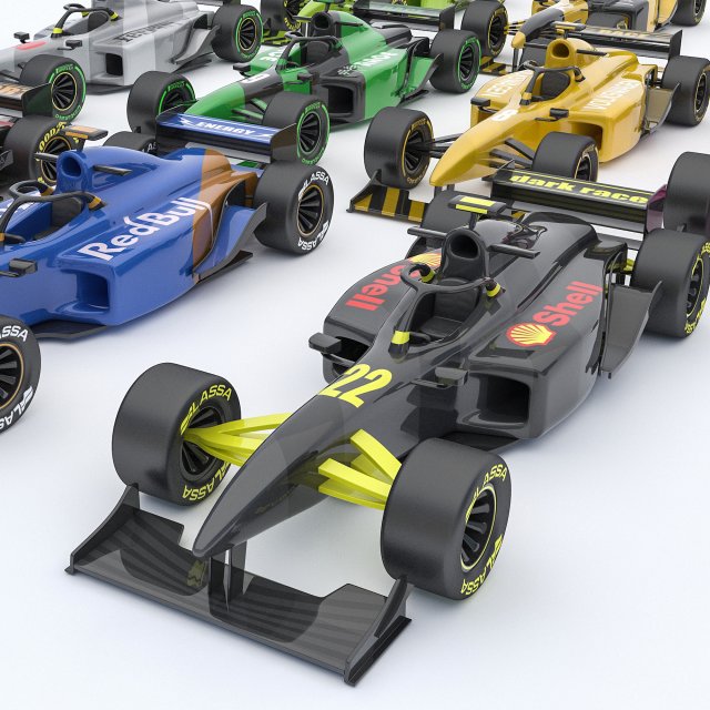 Formula car collection 3D Model in Racing 3DExport