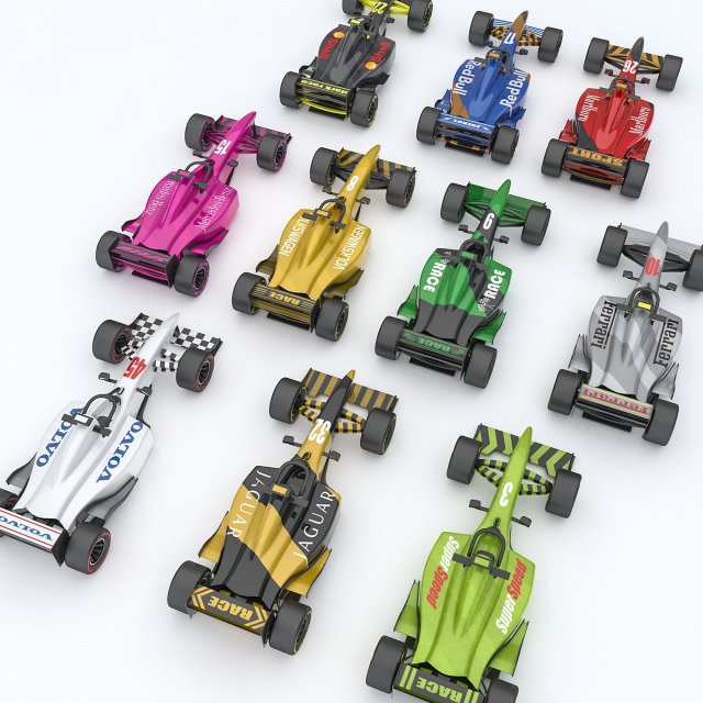 Formula car collection 3D Model in Racing 3DExport