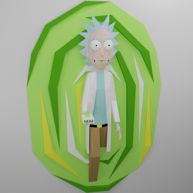 Papercraft rick 3D Model in Cartoon 3DExport