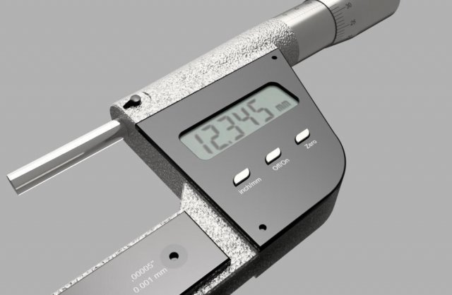 Digital Micrometer 3D Model in Tools 3DExport