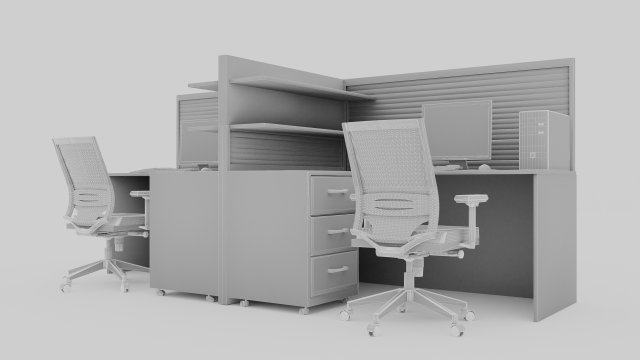 Workstation 4K 3D Model in Office 3DExport