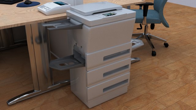 Quad Workstation 8K 3D Model in Office 3DExport