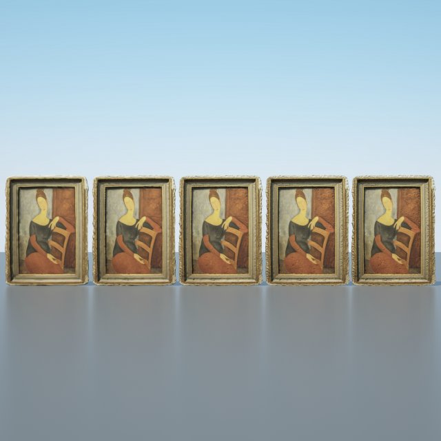 Modigliani group of paintings in row 3D Model in Decoration 3DExport