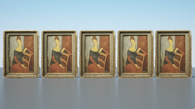 Modigliani group of paintings in row 3D Model in Decoration 3DExport