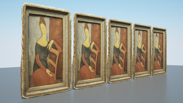 Modigliani group of paintings in row 3D Model in Decoration 3DExport