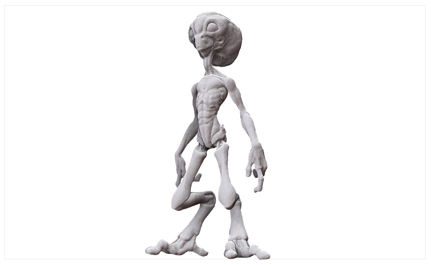 Grey alien - Alien Gris - extraterrestre - ufo 3D Model in Monsters ...