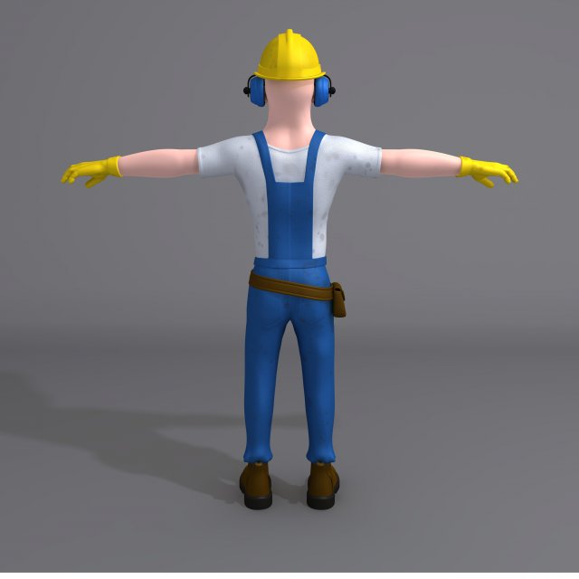 construction worker 3D Model in Man 3DExport