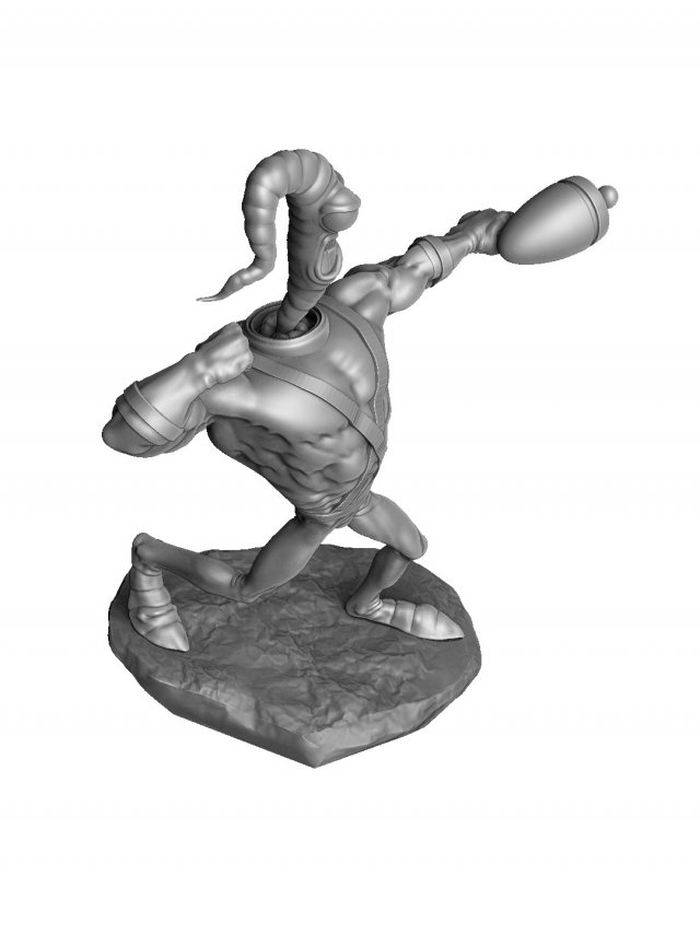 Earthworm jim stl 3d printable 3D Print Model in Monsters & Creatures ...