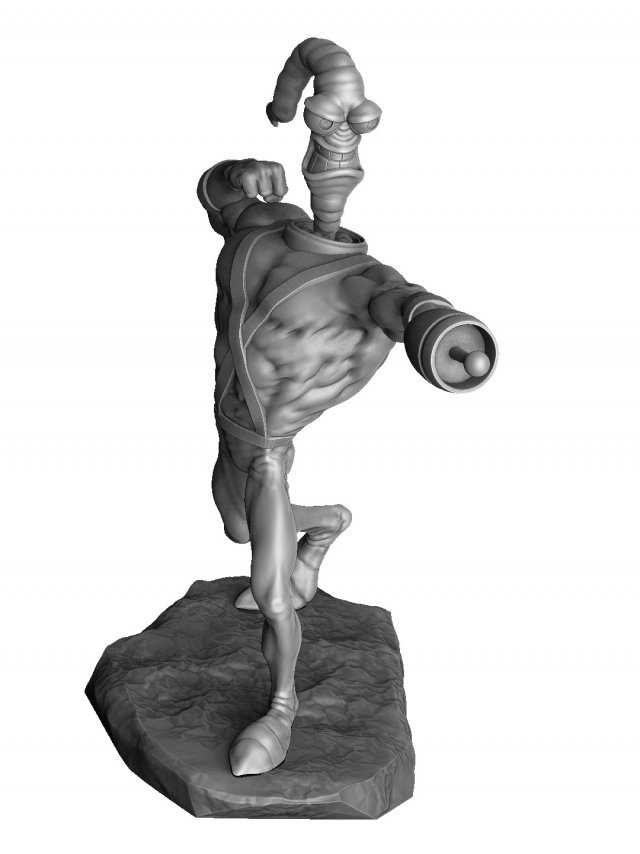 Earthworm jim stl 3d printable 3D Print Model in Monsters & Creatures ...