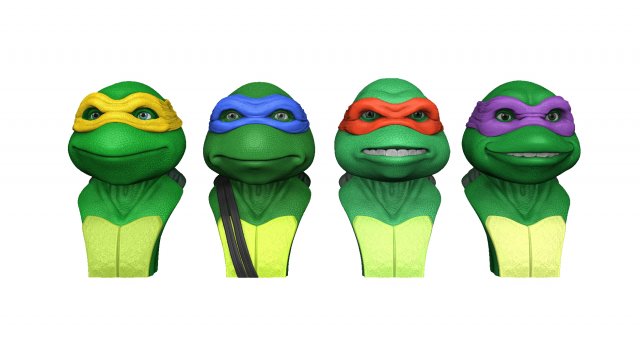 TURTLES NINJA 1990 FOR 3D PRINT BUSTS 3D Print Model in Monsters ...