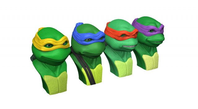 TURTLES NINJA 1990 FOR 3D PRINT BUSTS 3D Print Model in Monsters ...