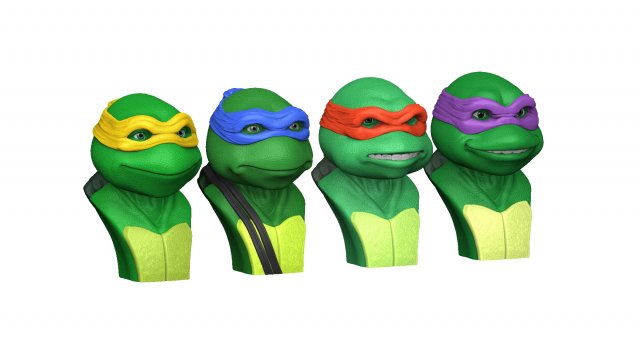 TURTLES NINJA 1990 FOR 3D PRINT BUSTS 3D Print Model in Monsters ...