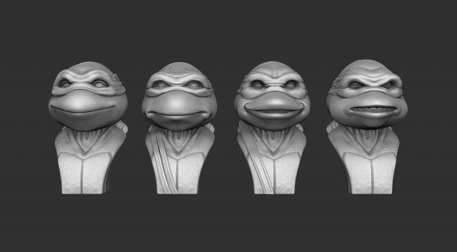 TURTLES NINJA 1990 FOR 3D PRINT BUSTS 3D Print Model in Monsters ...