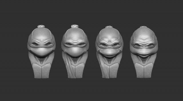 TURTLES NINJA 1990 FOR 3D PRINT BUSTS 3D Print Model in Monsters ...